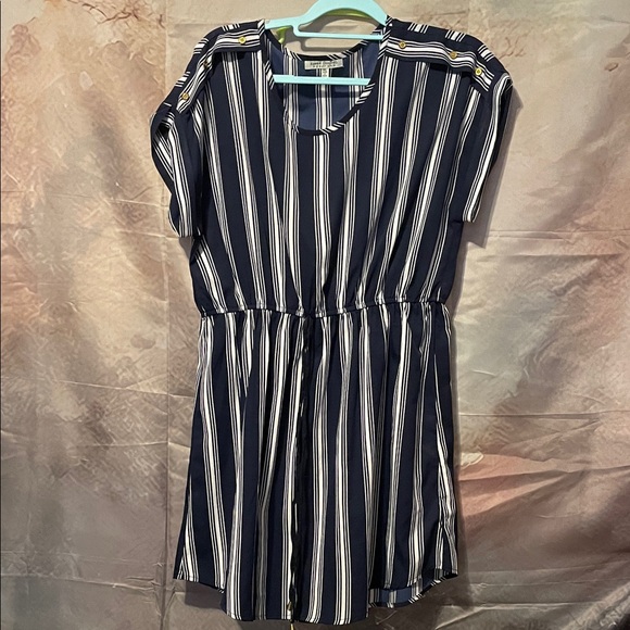 Speed Control | Dresses | Speed Control Navy And White Striped Mini ...